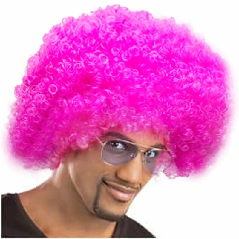 Розовая кудрявая парик клоуна, Pink