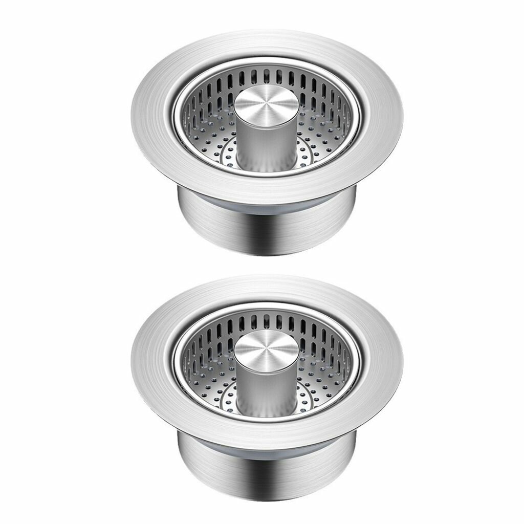 Фильтр для кухонной раковины, стальные сетки, улавливатель пищевых отходов, 2 шт, универсальный, подходит для отверстий 71-85 мм, стальные пробки для раковины