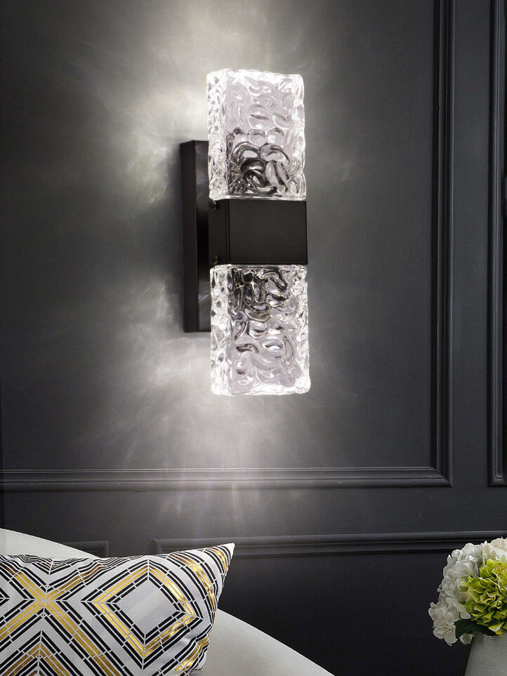 Настенный светильник LJHI, хрустальный, светодиодный, чёрный, 8Вт