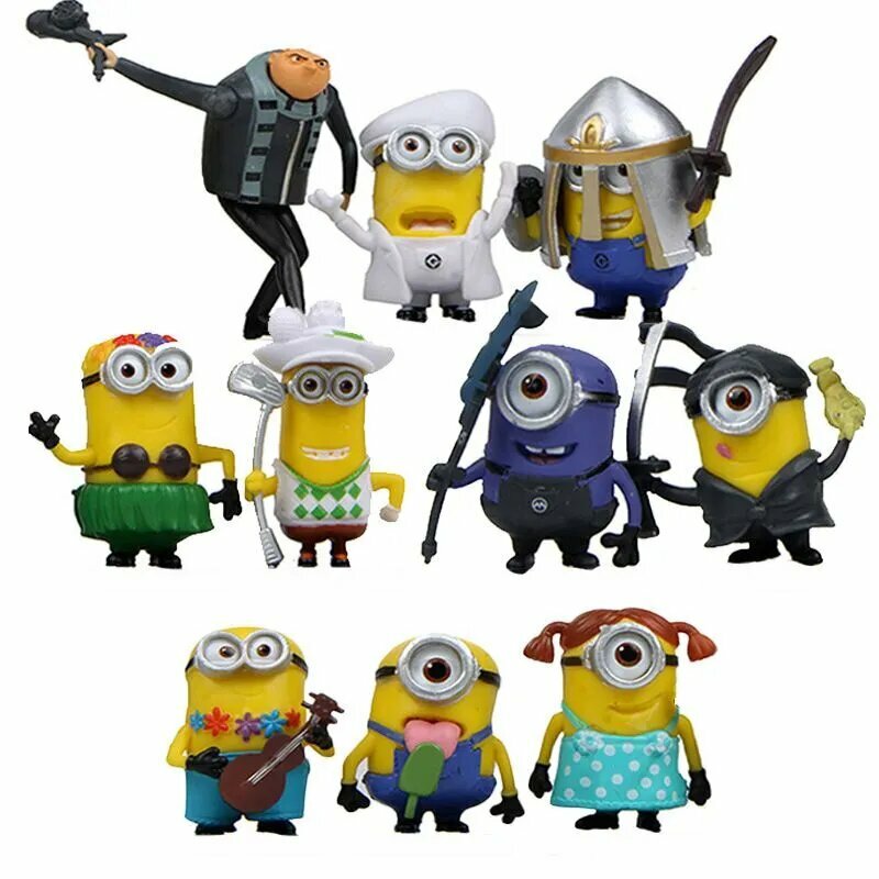 Миньоны Гру аниме фигурки миньон игрушки для детей / Minions 10шт (6см, пакет)