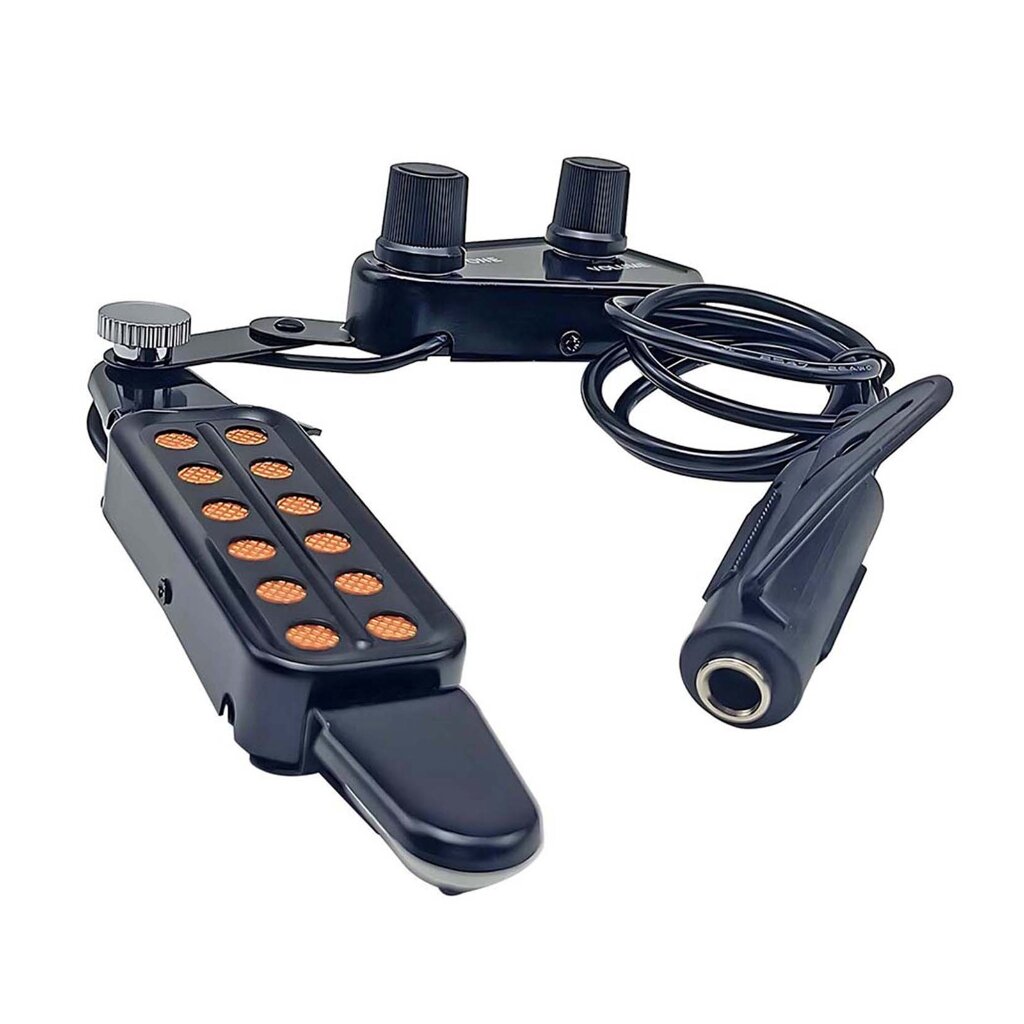 12-Луночный Звукосниматель Акустического гитарного преобразователя Усилитель с тональным тюнером громкости Аксессуар для звукоснимателя звукового отверстия гитары