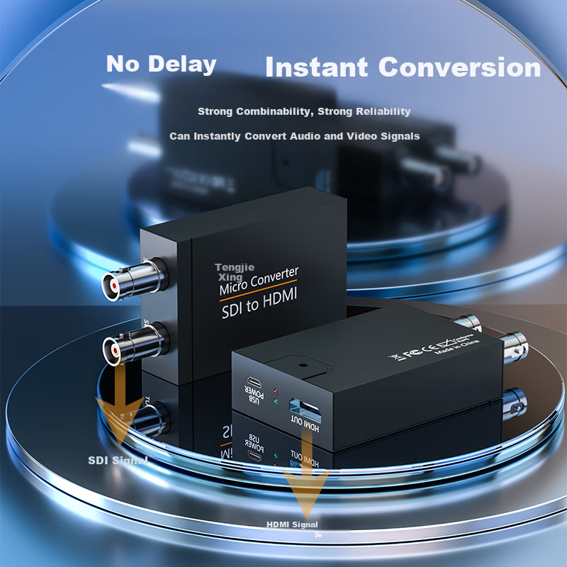 Tengjie SDI to HDMI Converter with SDI Loop Out, 1080P HD/3G-SDI Broadcast Grade Monitoring Camera TV Station Specialized TJX-SSHD