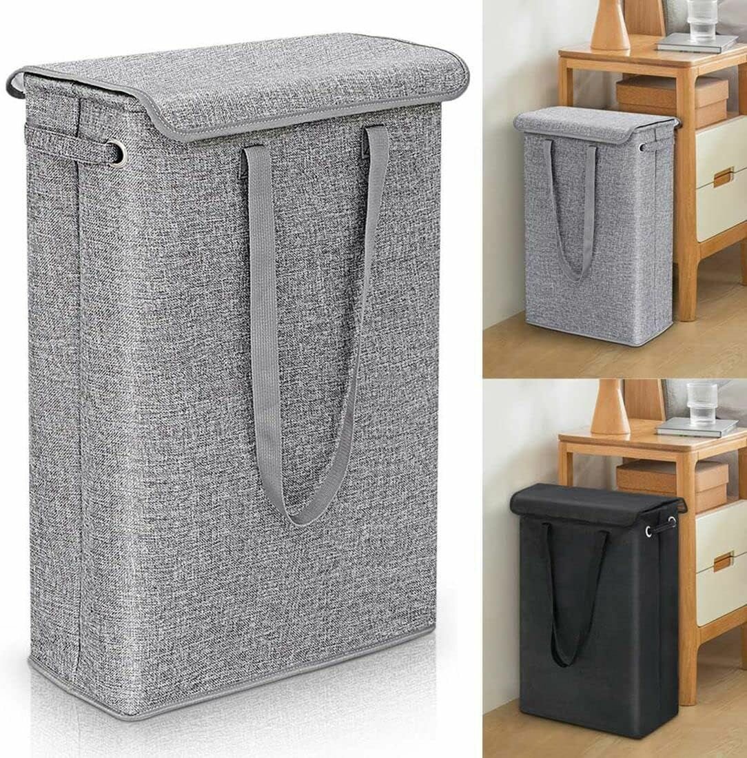 Корзина для белья, узкая с крышкой, хранения Корзина для грязной одежды, игрушек-