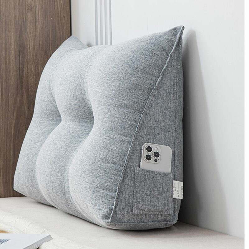 Треугольная подушка-спинка для кровати 2025: эргономичная подушка для изголовья, съемный чехол, мягкая поддержка спины для дивана и спальни (индивидуальный размер)