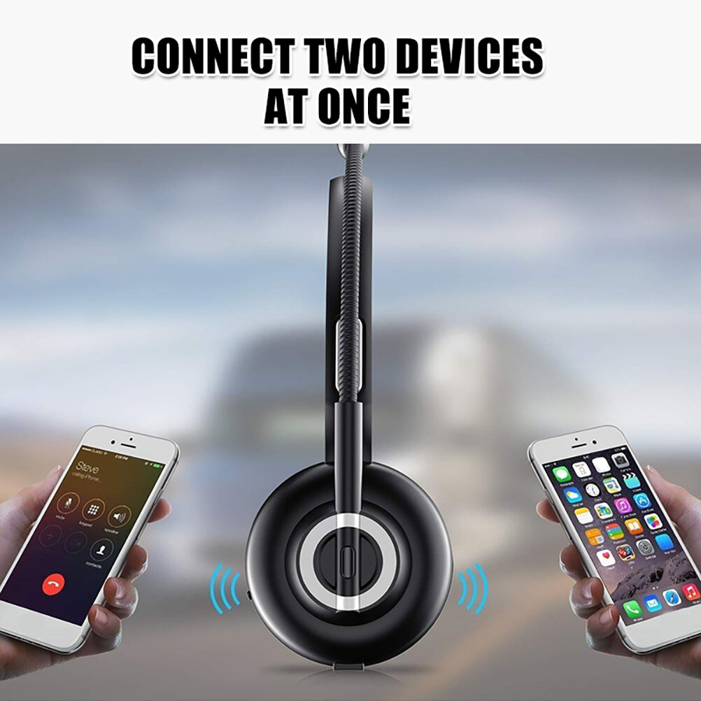 Гарнитура Bluetooth 5.0 Беспроводная гарнитура с микрофоном Зарядная база для офиса Бизнес Колл-центр Дома Смартфоны ПК