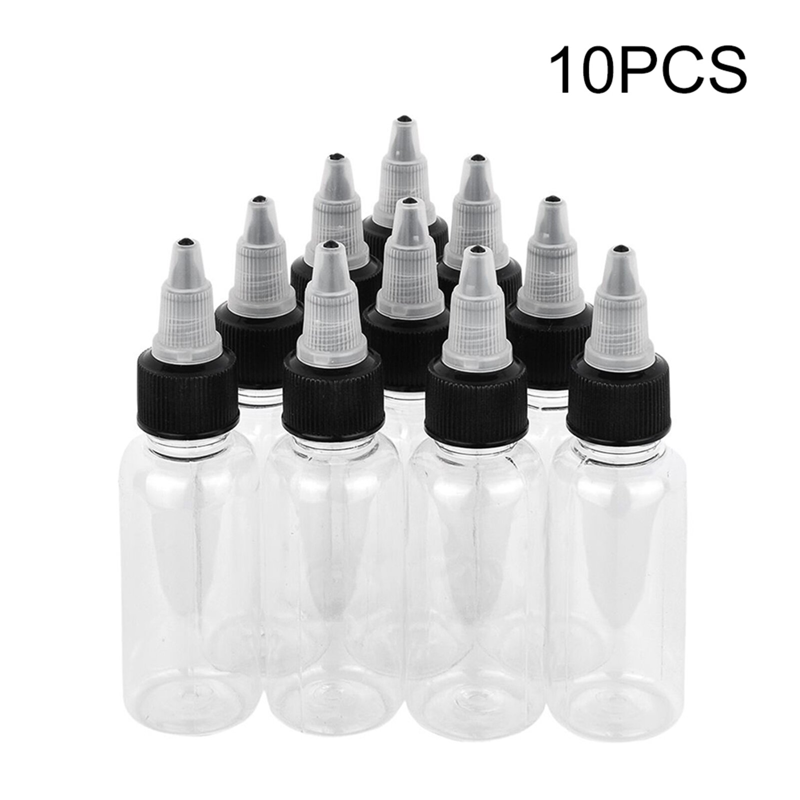 10 шт. Пластиковый прозрачный круглый пустой контейнер для бутылки для татуировки чернил пигмент с татуировками аксессуаров