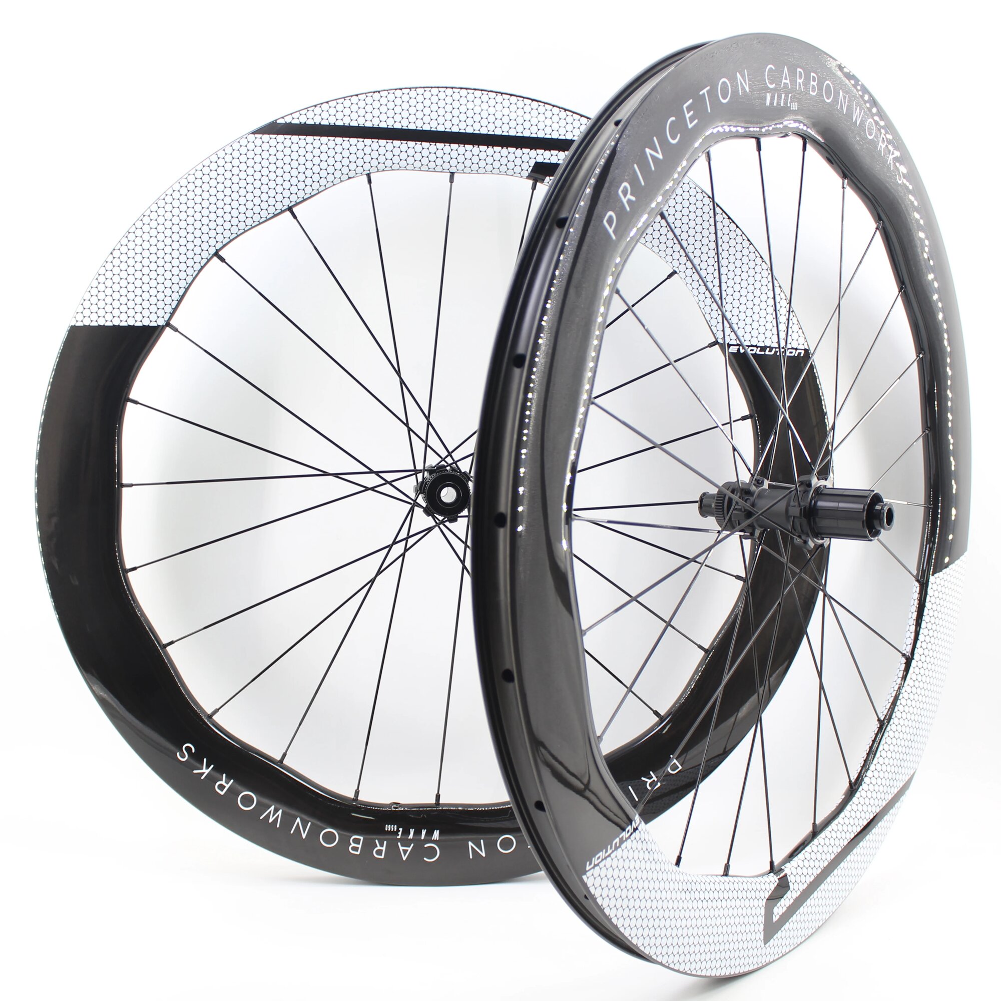 UD Карбоновые колеса 700C волна 28мм ThruAxle center lock, gloss finish, white color