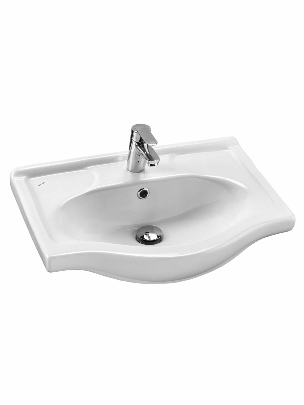 Раковина Aquaton Селигер 60 1WH110268 605x445x190 мм, перелив, отверстие под смеситель, белая