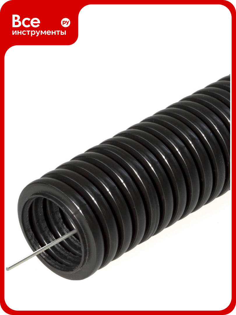 Гофрированная труба Промрукав ПНД тяжёлая 750 Н безгалогенная HF д25 50м PR.022541 долговечные материалы