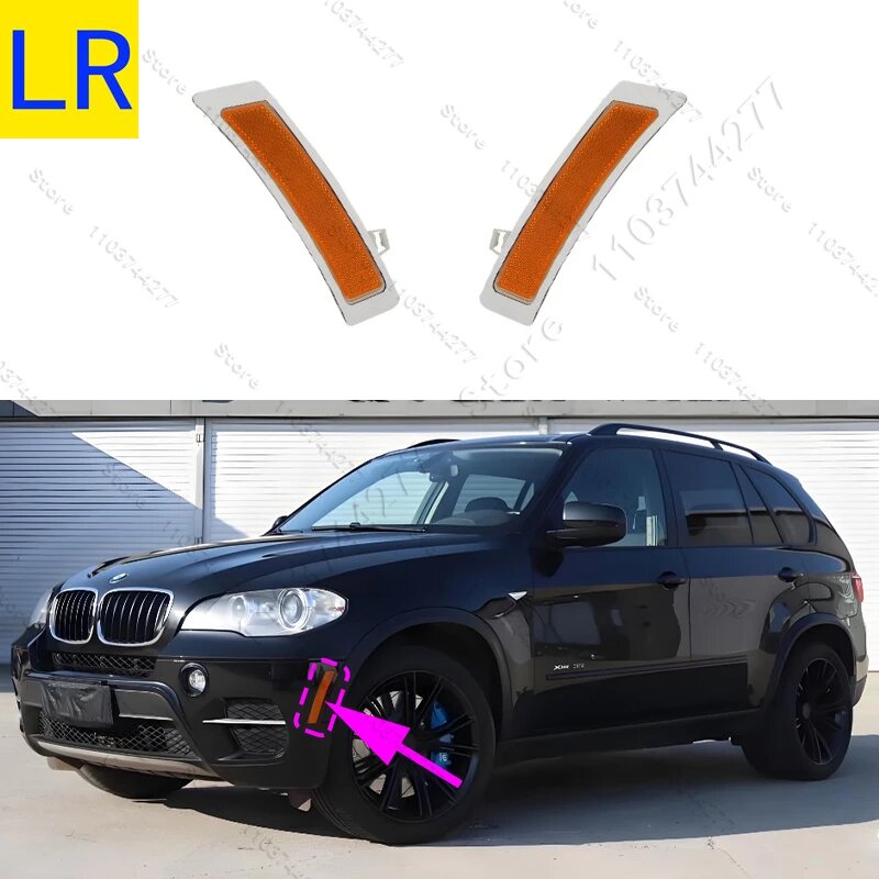 Для 2010-2013 BMW X5 35dX 35iX 50iX Chass (E70) передний бампер, боковой габаритный отражатель, лампа 63147274433 63147274434 Left and Right