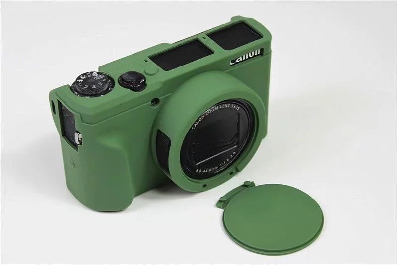 Защитный силиконовый чехол MyPads Antiurto для фотоаппарата Canon PowerShot G5 X Mark II из мягкого качественного силикона зеленый