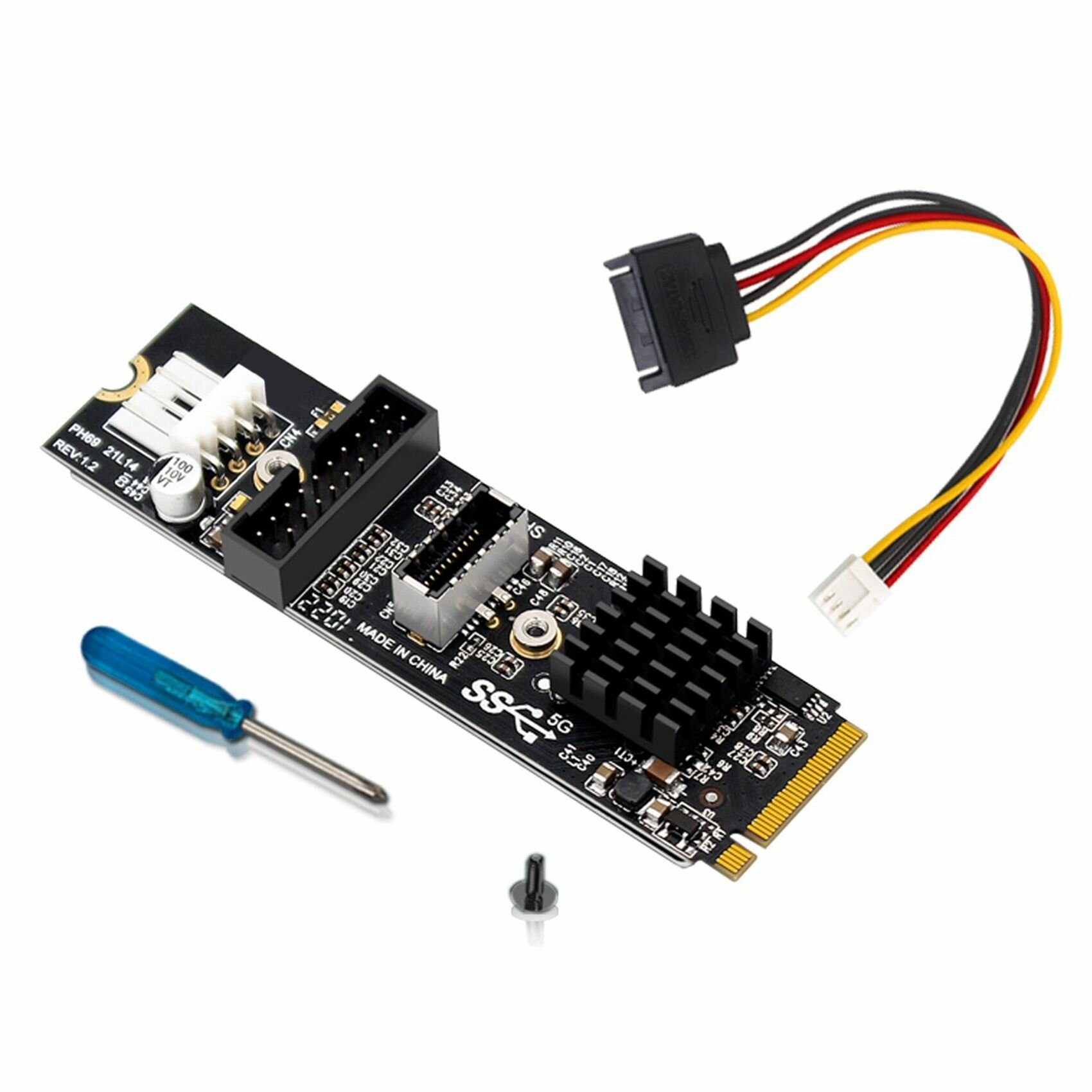 M.2 MKEY PCIE на переднюю плату USB3.1 Riser Card MyPads