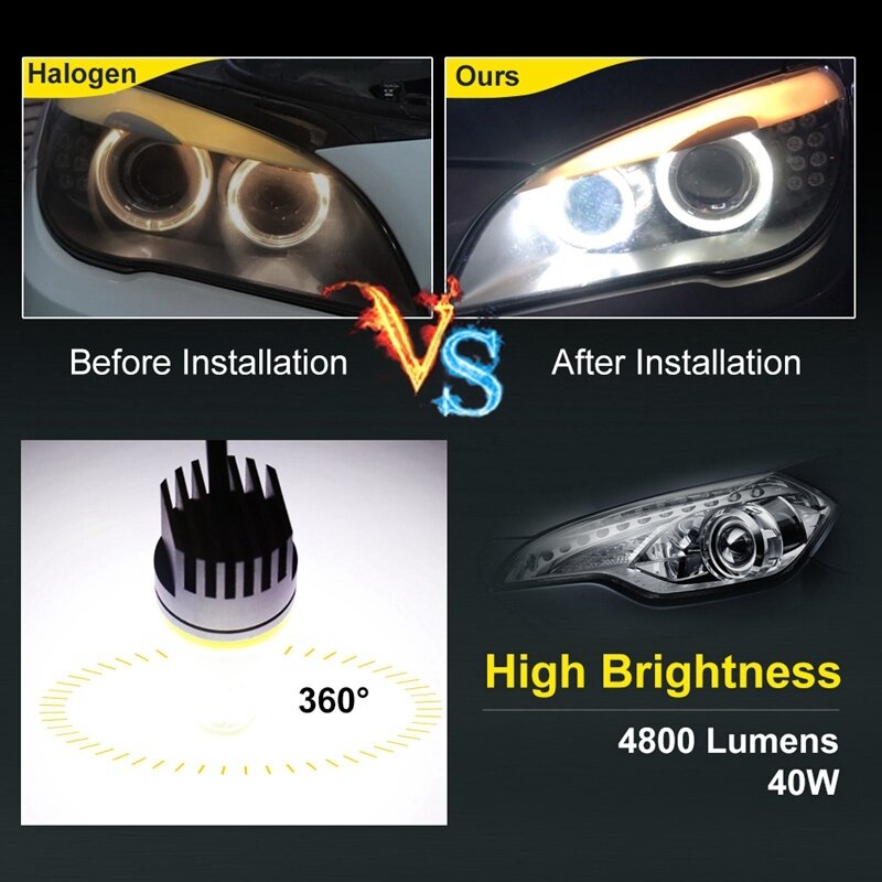 LED Ангельские Глаза MyPads H8, 6000K совместимы с E60 E61 E63 X5 E70 X6 E71 E90 E91 E92 E93 M3 E89 E82 E87 — фото 1