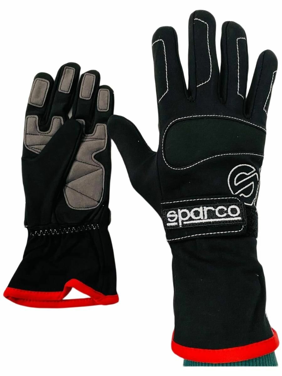 Гоночные перчатки, для картинга, автоспорта, симрейсинга, нейлон, хлопок, размер L, черные