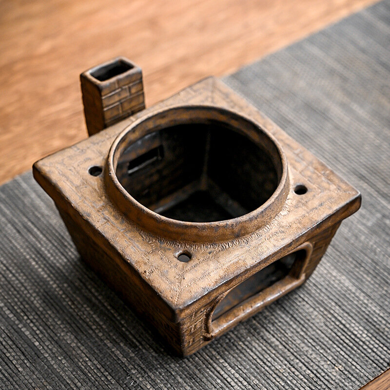 Домашний чайный сервиз, печь для обжарки чая, чайная печь из деревенской керамики для заваривания и усиления аромата чая, аксессуары для подогрева чая, подогреватель для чая на свечах.