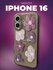 Чехол на Iphone 16, полупрозрачный, с рисунками цветов, женский