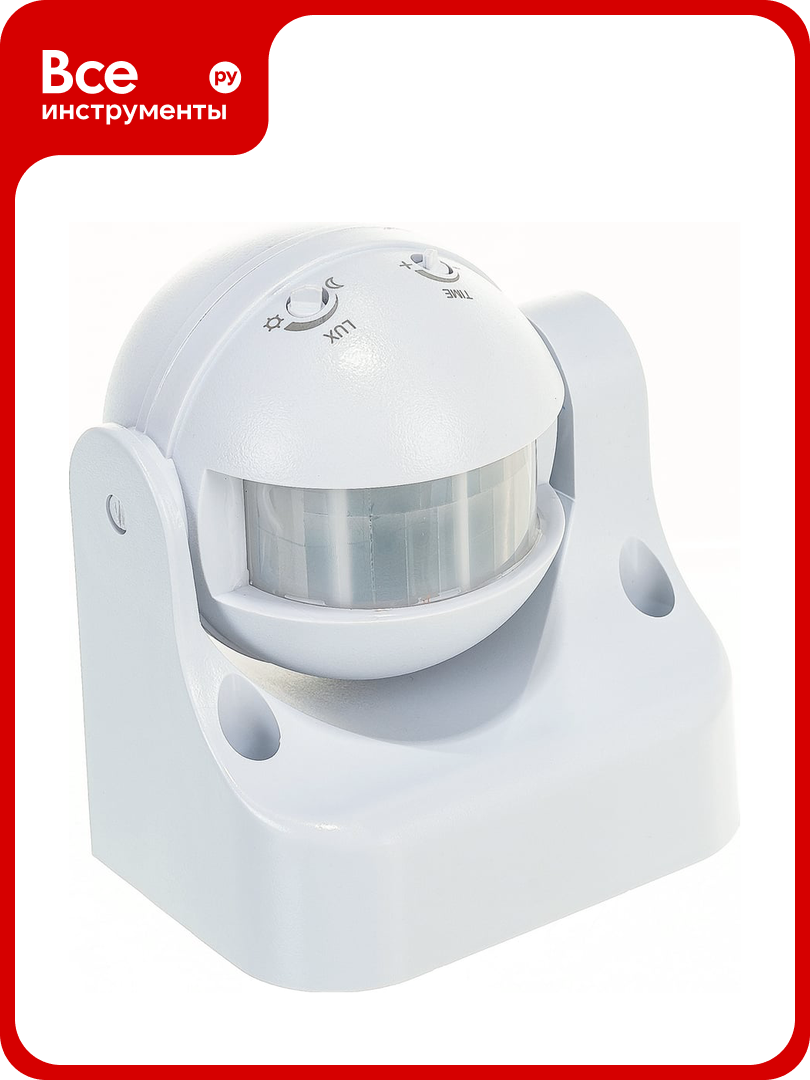 Детектор, IEK, движения IEK ДД 009 1100Вт, угол. обз. 180град, IP44, бел.