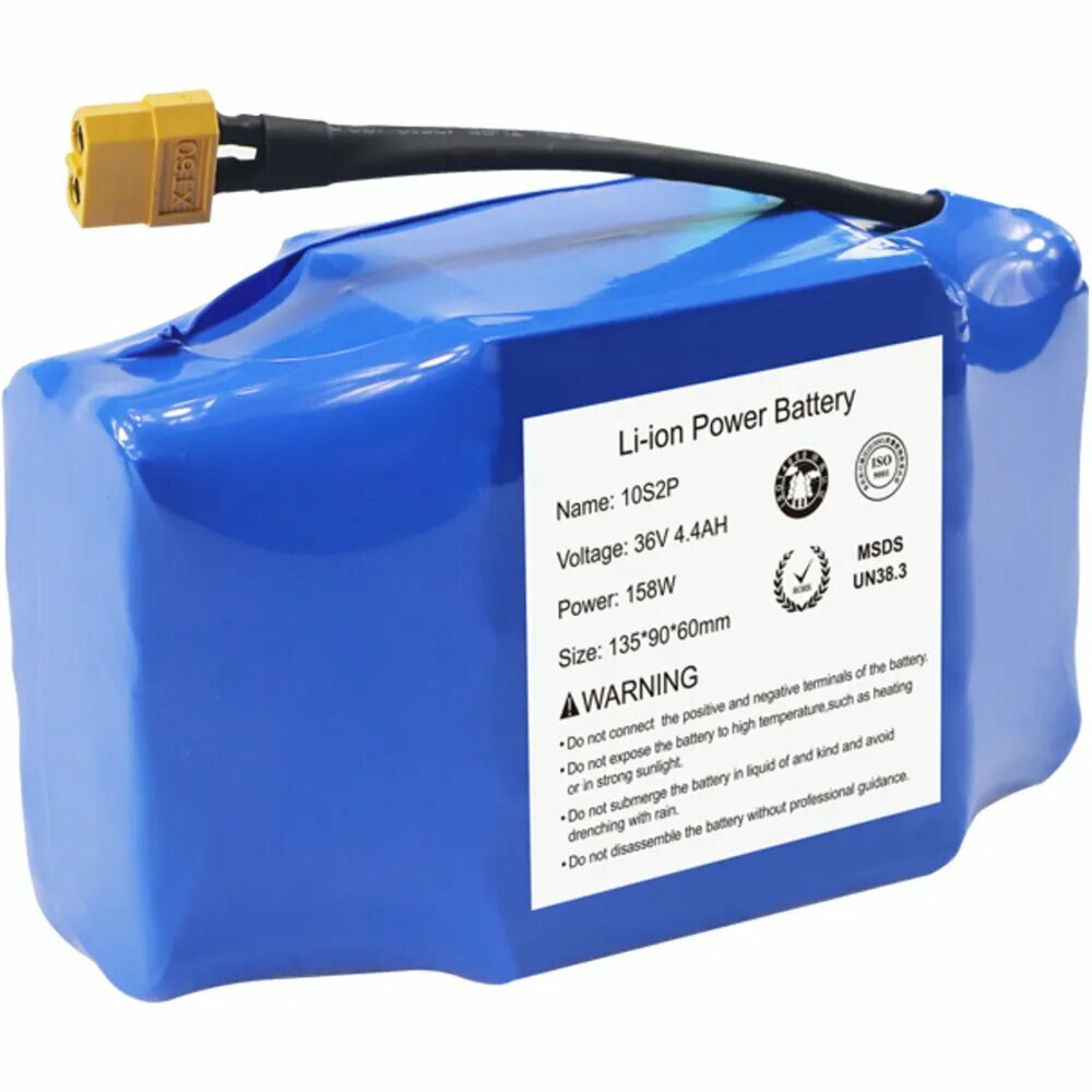 Аккумулятор для гироскутера, синий, с крепежом, нижний, 4400mAh (36В)