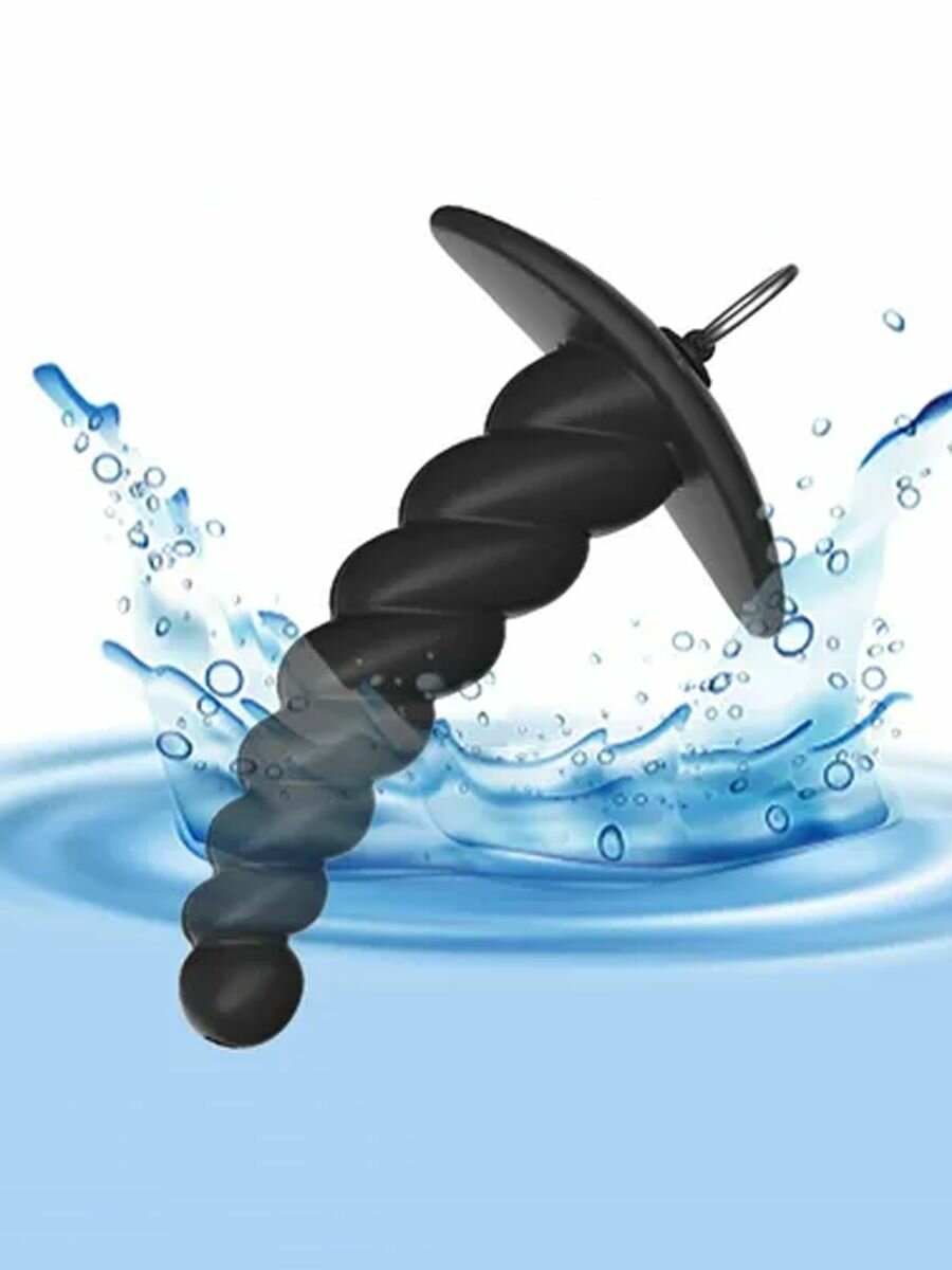 Анальная пробка "BLACK ANAL BUTT PLUG - TUNNEL" 16см