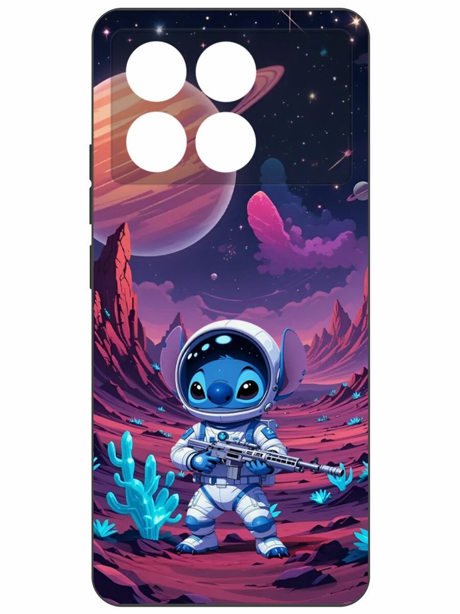 Чехол-накладка Krutoff Soft Case Стич косморейнджер для Xiaomi Poco X6 Pro черный