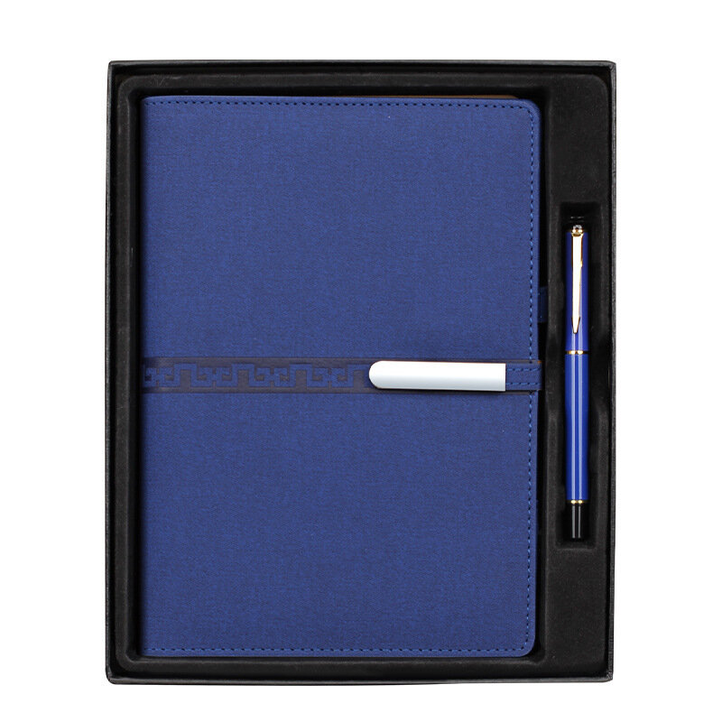 Блокнот "Креативная печать", с блоком питания и записными книжками, синий, 2 части