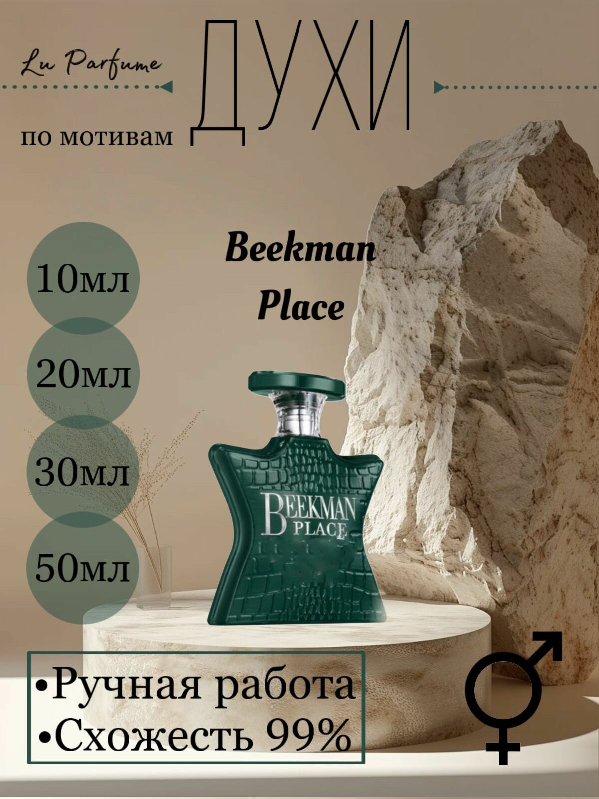 Духи ручной работы по мотивам 'Beekman Place', для мужчин и женщин Lu Parfume