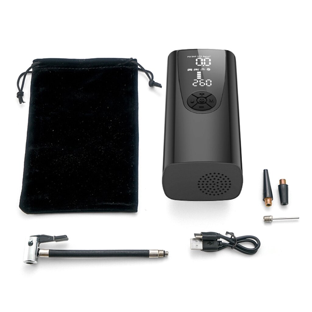 Портативный воздушный компрессор Электрический Автомобиль Автоматический насос для накачки шин мотоциклов Цифровой манометр для измерения давления со светодиодной лампой