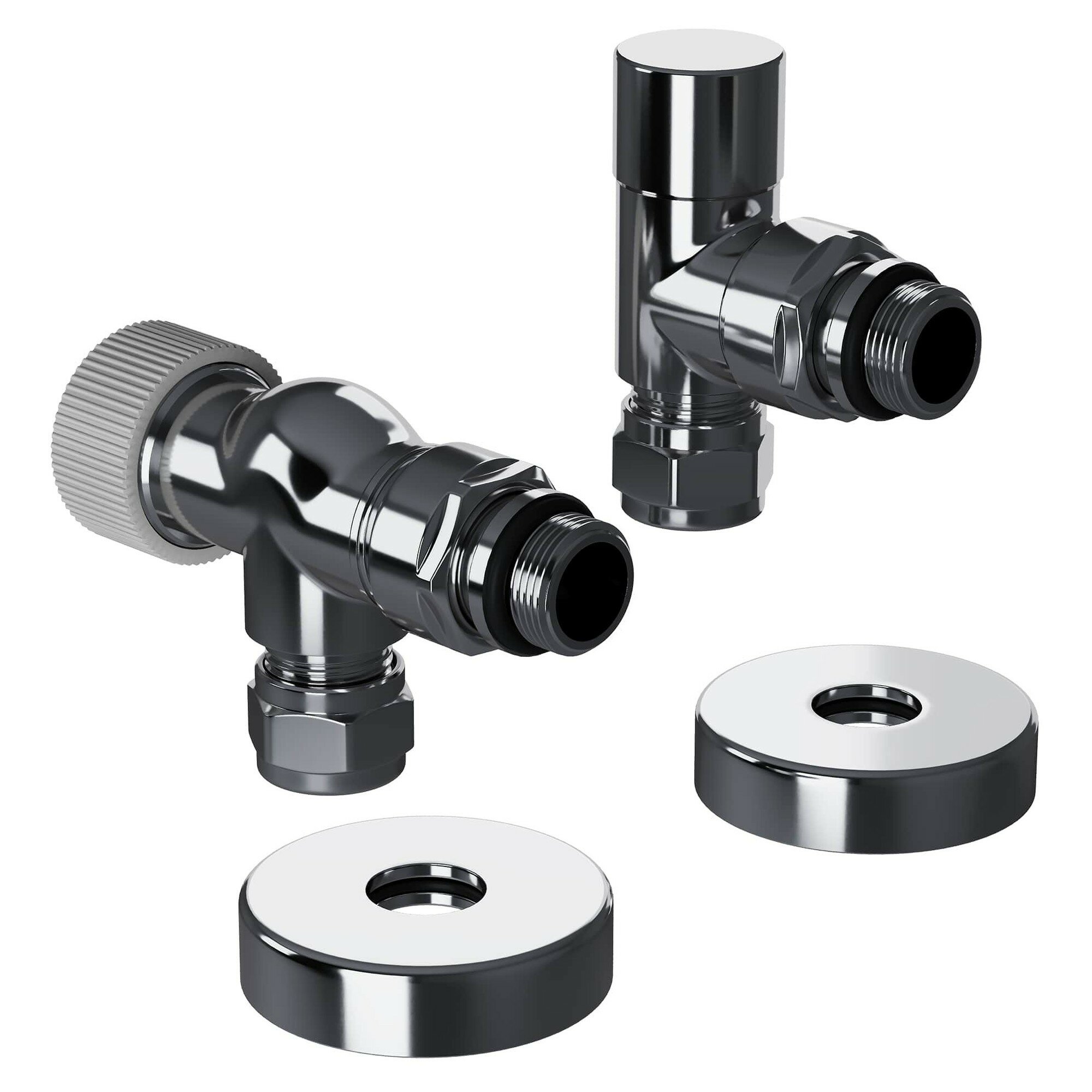 Краны для радиатора отопления 1/2 осевой Royal Thermo Design PRO М30х1,5 хром Термостатический комплект для батареи