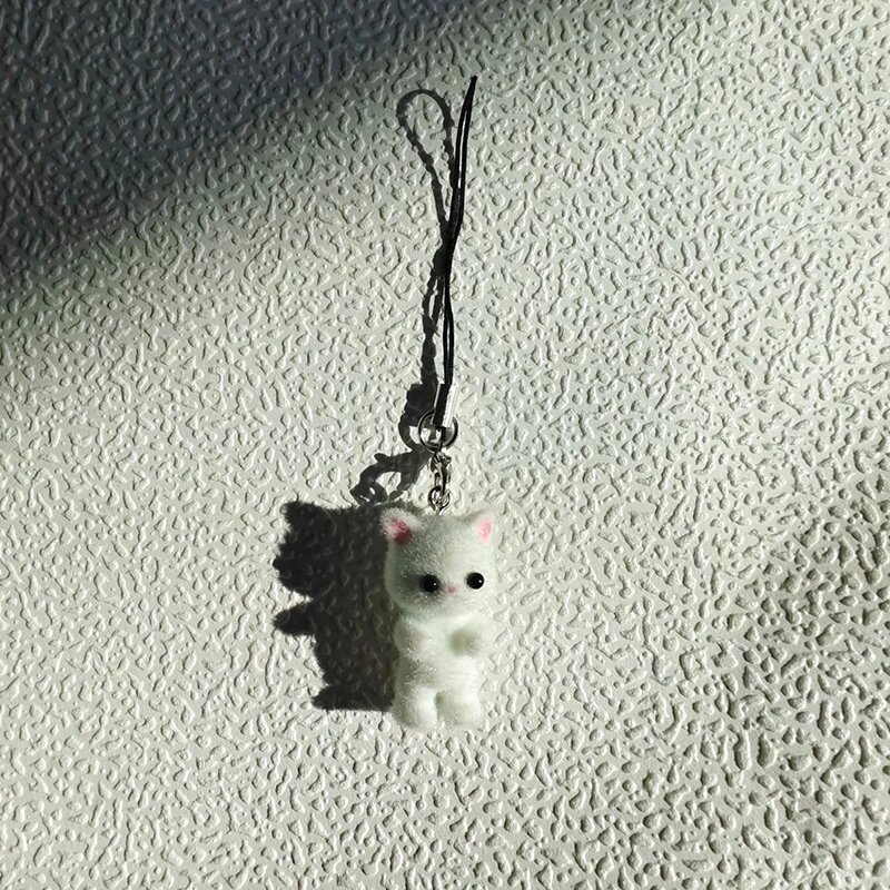 Мультяшный флокирующийся кот, кулон, ремешок для телефона, милый медведь, кукла, ремешок для мобильного телефона, брелок для девочек, цепочка для мобильного телефона, аксессуары, A1