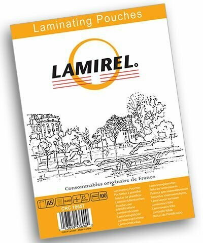 Пленка для ламинирования Lamirel А5 100 шт, размер 154х216 мм, 75 мкм