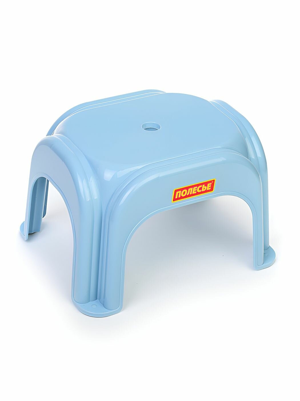 Пластиковый табурет №1 с резиновыми накладками на ножках для детской или ванной комнаты, низкий стульчик-подставка для малышей, 315 х 262 х 195 мм, цвет дымчато-голубой
