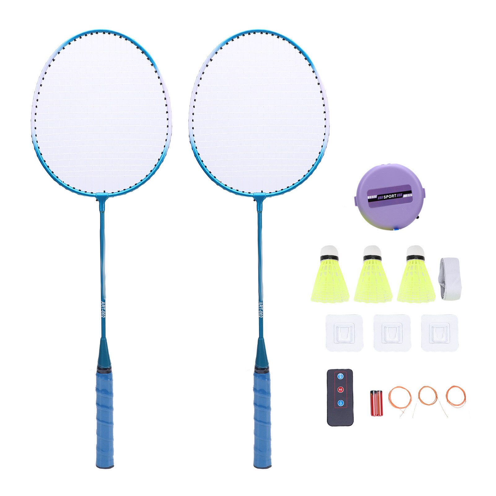 Тренажер для бадминтона, устройство для самостоятельной тренировки с воланами, с дистанционным управлением и регулировкой высоты.