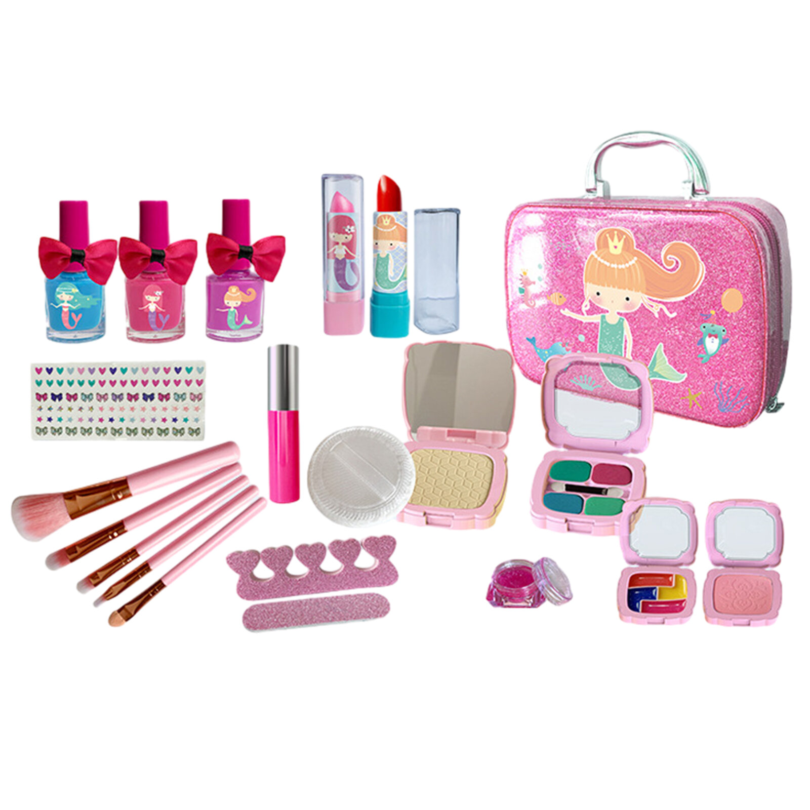 Детский косметический набор для девочек, подарок на день рождения, коробочка для макияжа «Принцесса» для маленькой девочки.