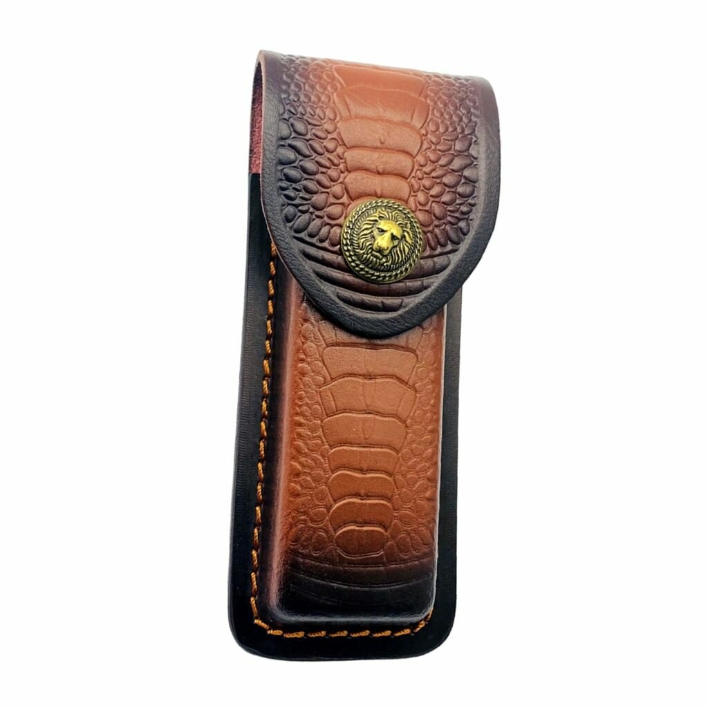 (1шт) Складной футляр для хранения ножей из воловьей кожи-коричневый