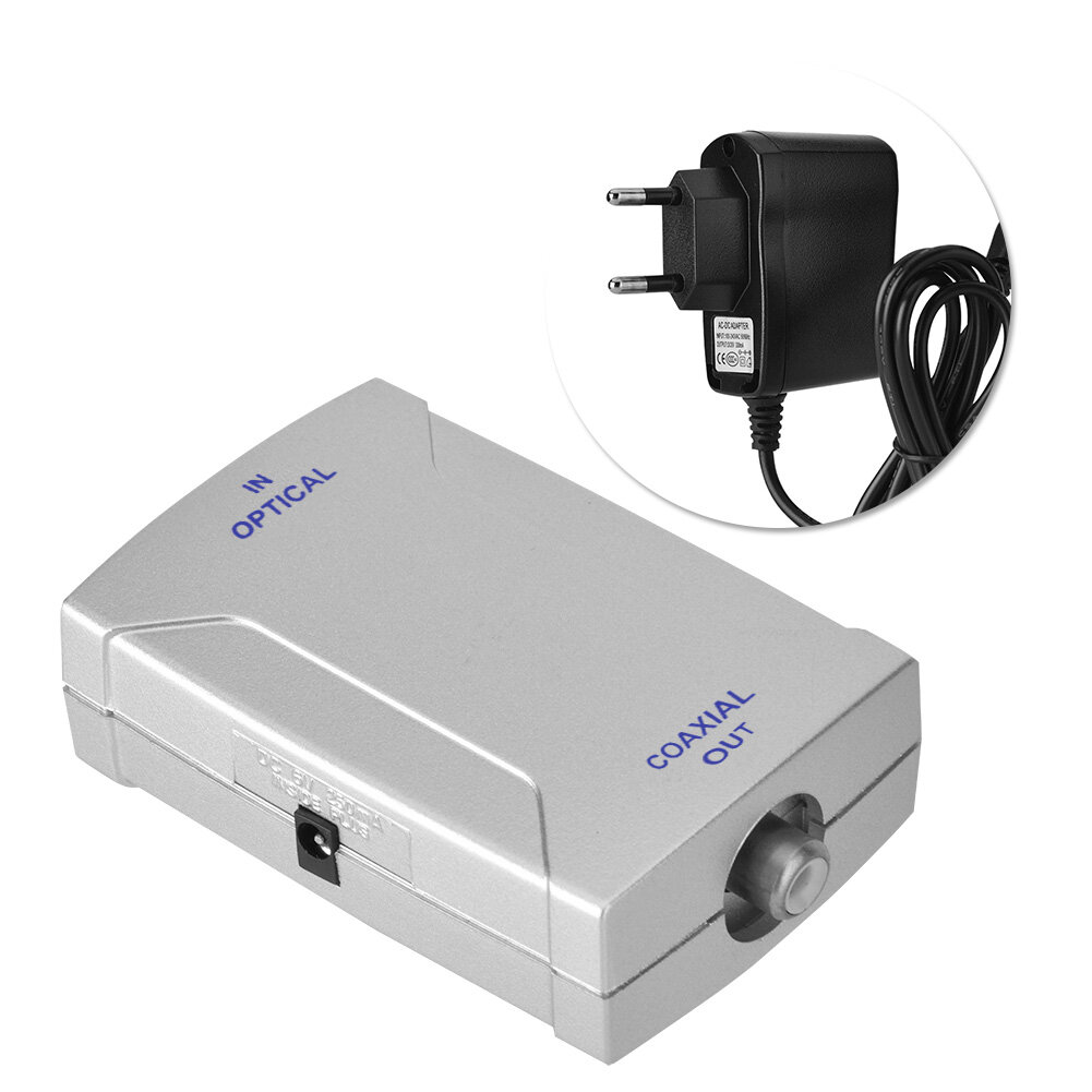 Toslink Optical в коаксиальный цифровой аудио -конвертер для домашнего кинотеатра DTS Dolby Silver