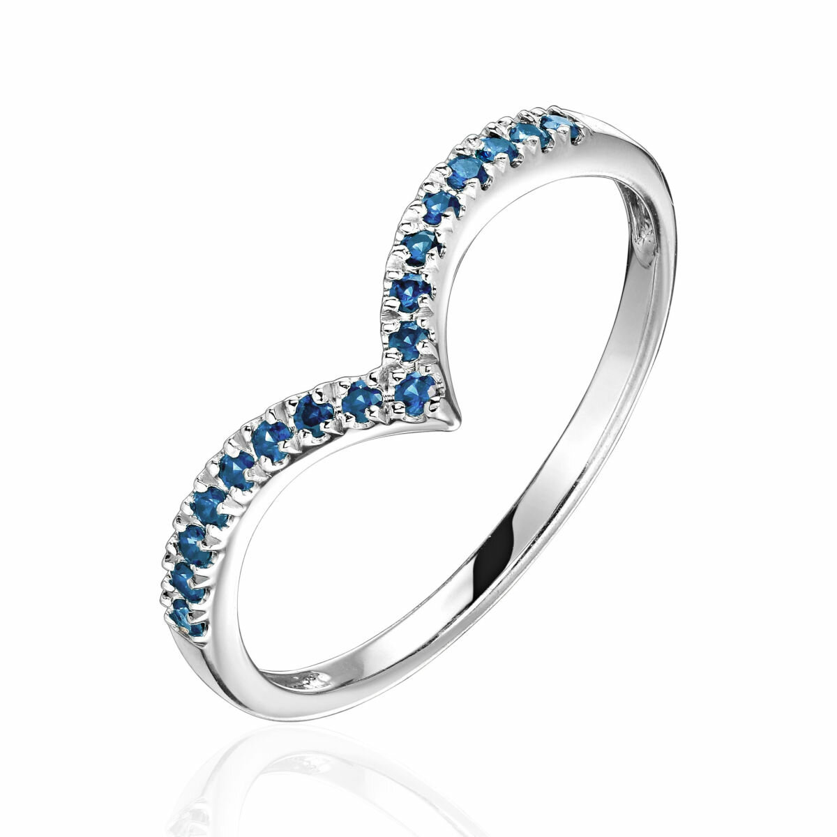 Кольцо, белое золото, 585 проба, сапфир