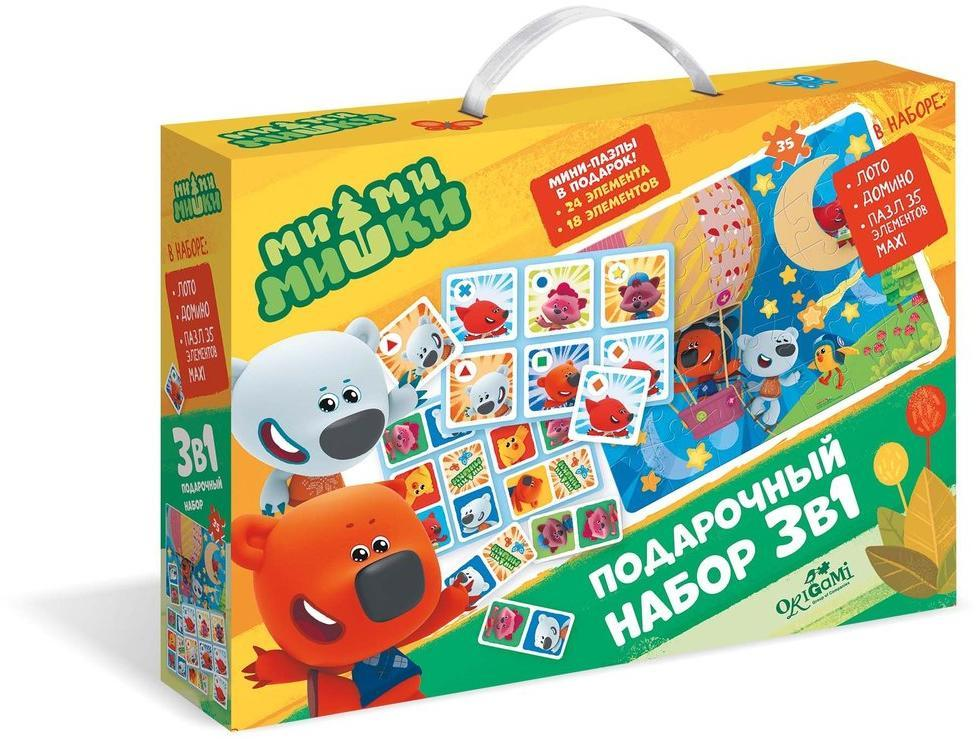 МиМиМишки Набор 3в1 (лото, домино + 2 пазла) бренда Оригами, возр. от 3 лет