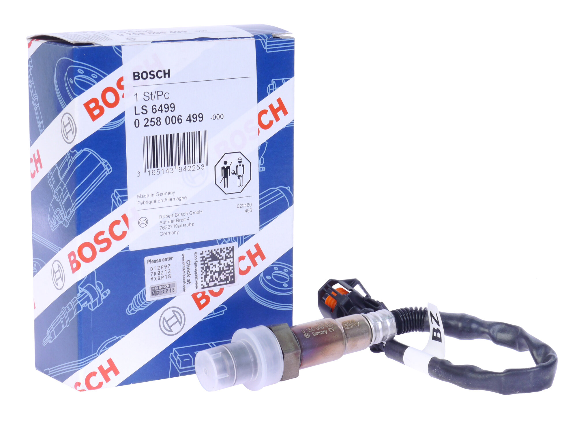 Датчик кислорода (лямбда-зонд) Bosch Арт.0258006499 / OPEL Astra H, Corsa D