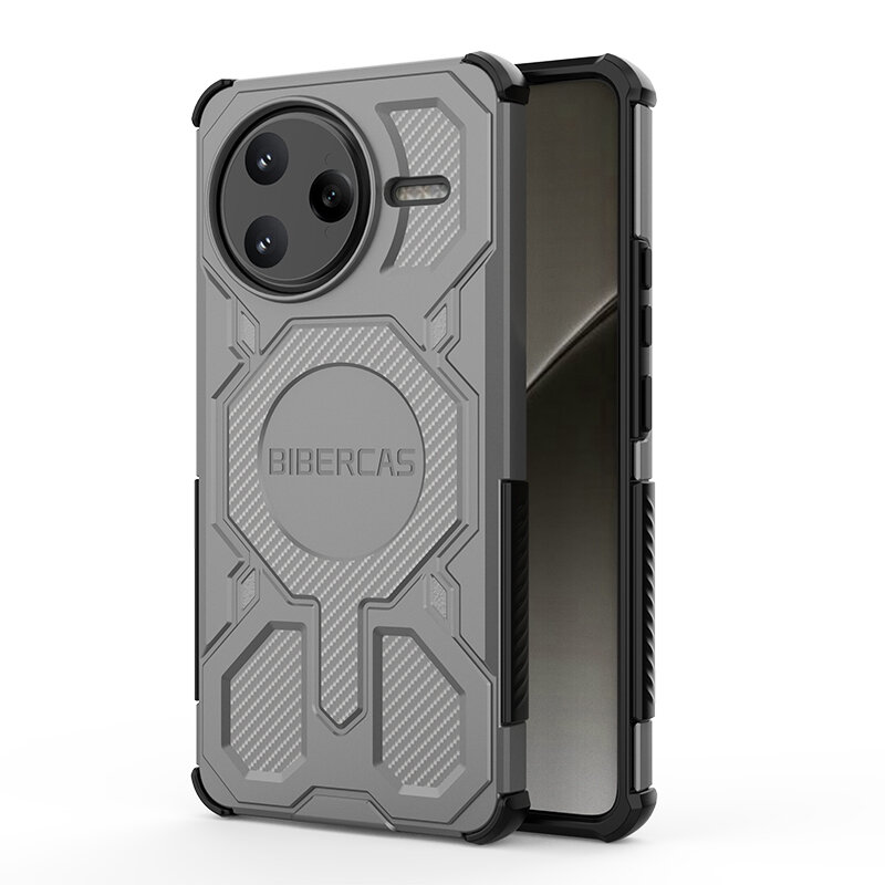 Подходит для Poco F7 Ultra / Сяоми Поко F7 ультра Чехол для смартфона, подставка, soft touch,360° Полная защита, кобура, поликарбонат (PC), защита камеры, ударопрочный, усиленные углы, Xiaomi, gray