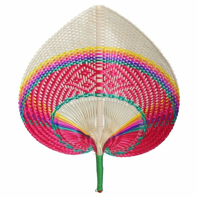 Плетеный бамбуковый веер, ручной работы, портативный, для женщин, девушек, костюмов, аксессуаров, Красный и белый