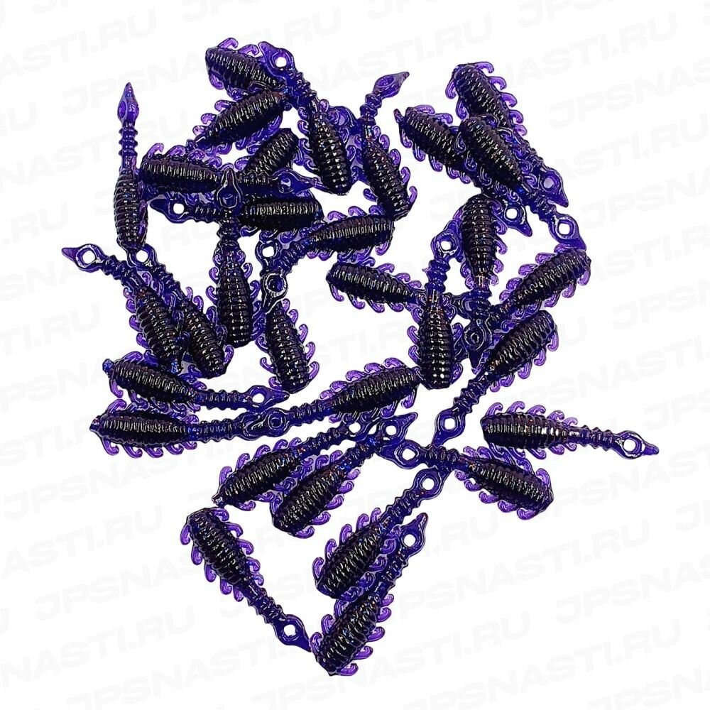 Силиконовые приманки Eleven Lures Atata, 30 шт, #Deep Purple