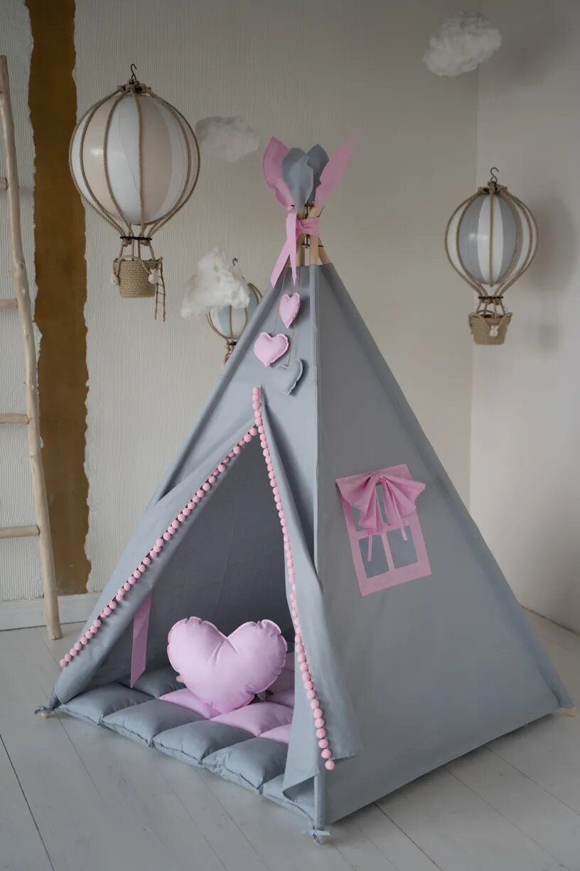 Вигвам BabySmail "Сердечки", для мальчиков и девочек, текстиль