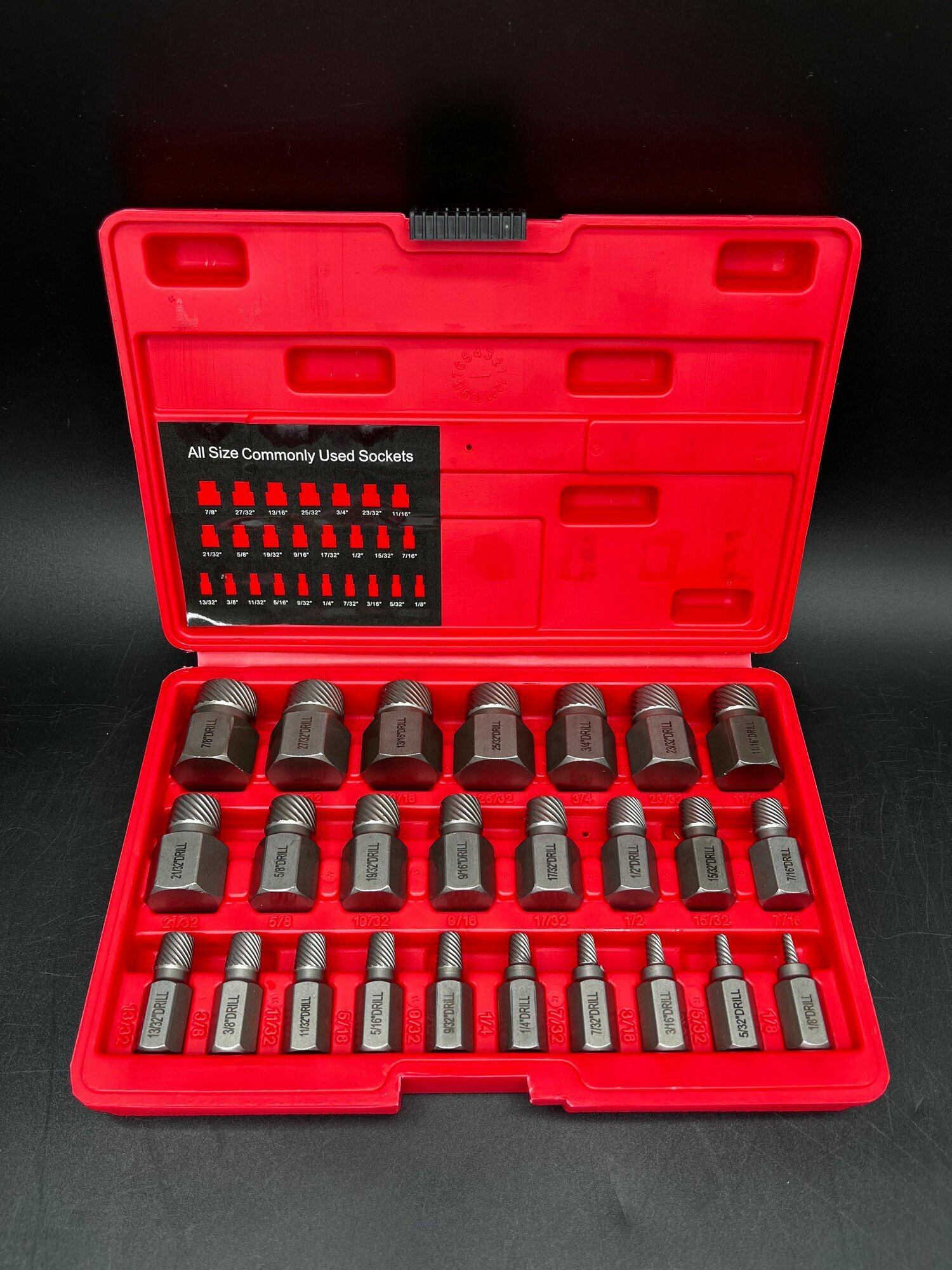 Набор экстракторов для поврежденного крепежа 25 предметов в кейсе