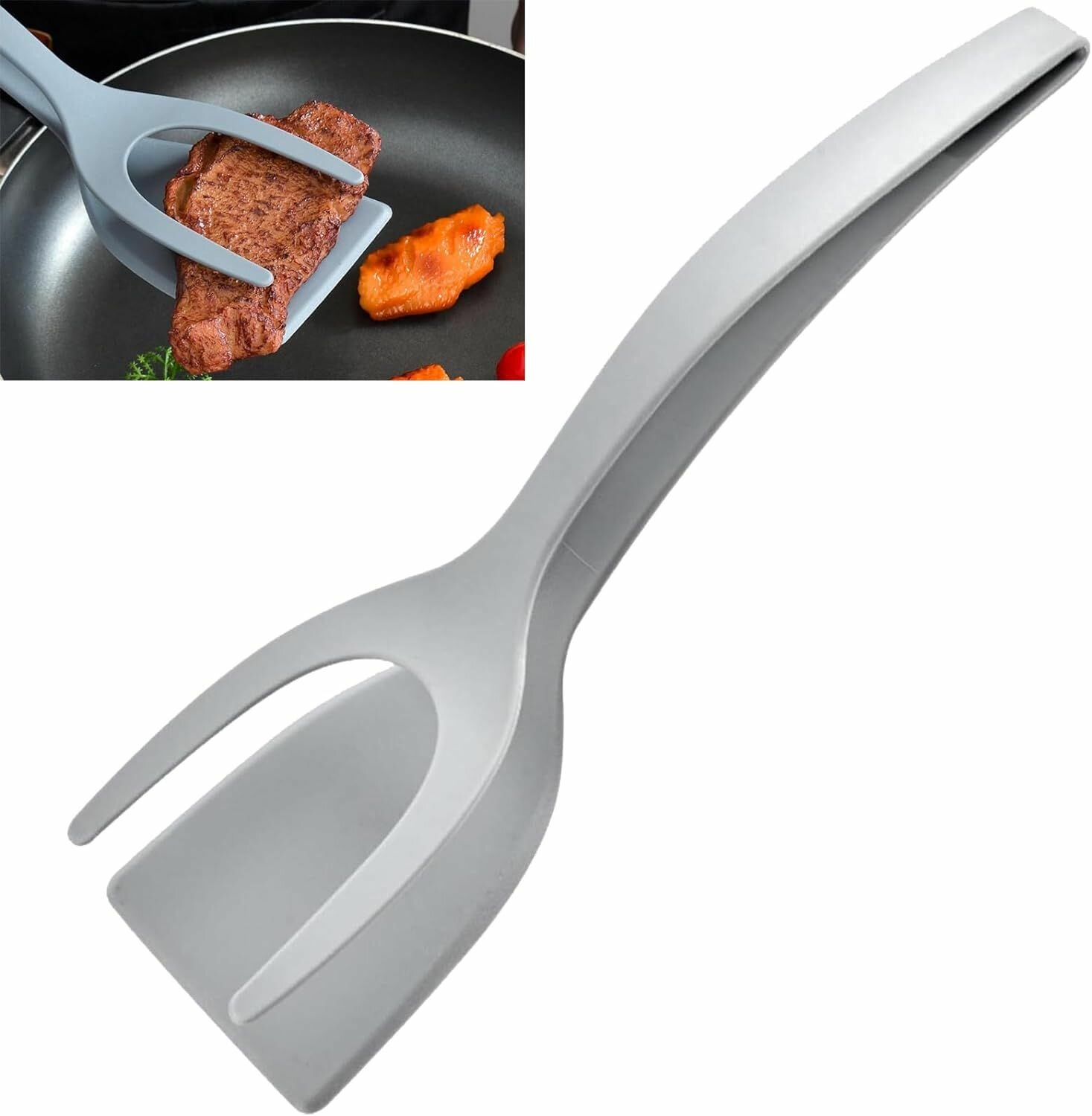 Лопатка для стейка с зажимом для лопатки для жарки два в одном,