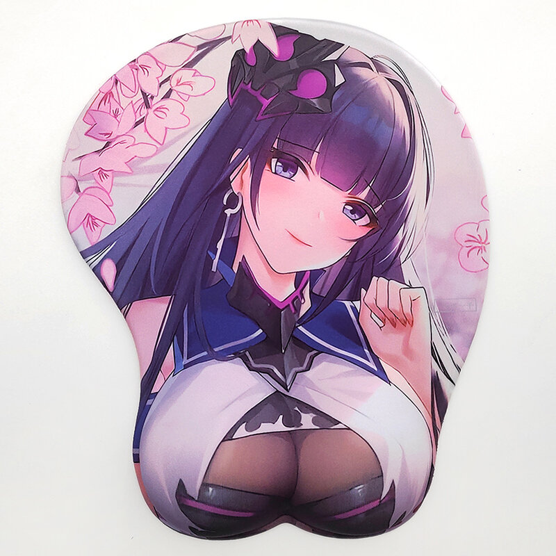 Аниме 3D Коврик для мыши с подогревом запястья, розовый, синий