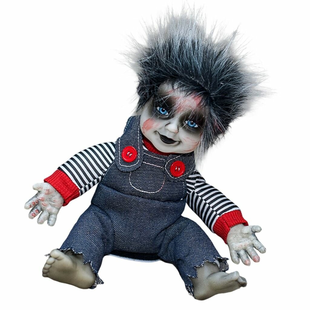 Сидящая кукла с жутким подсвеченным лицом и активацией звуком для украшения дома с привидениями, - Стиль А