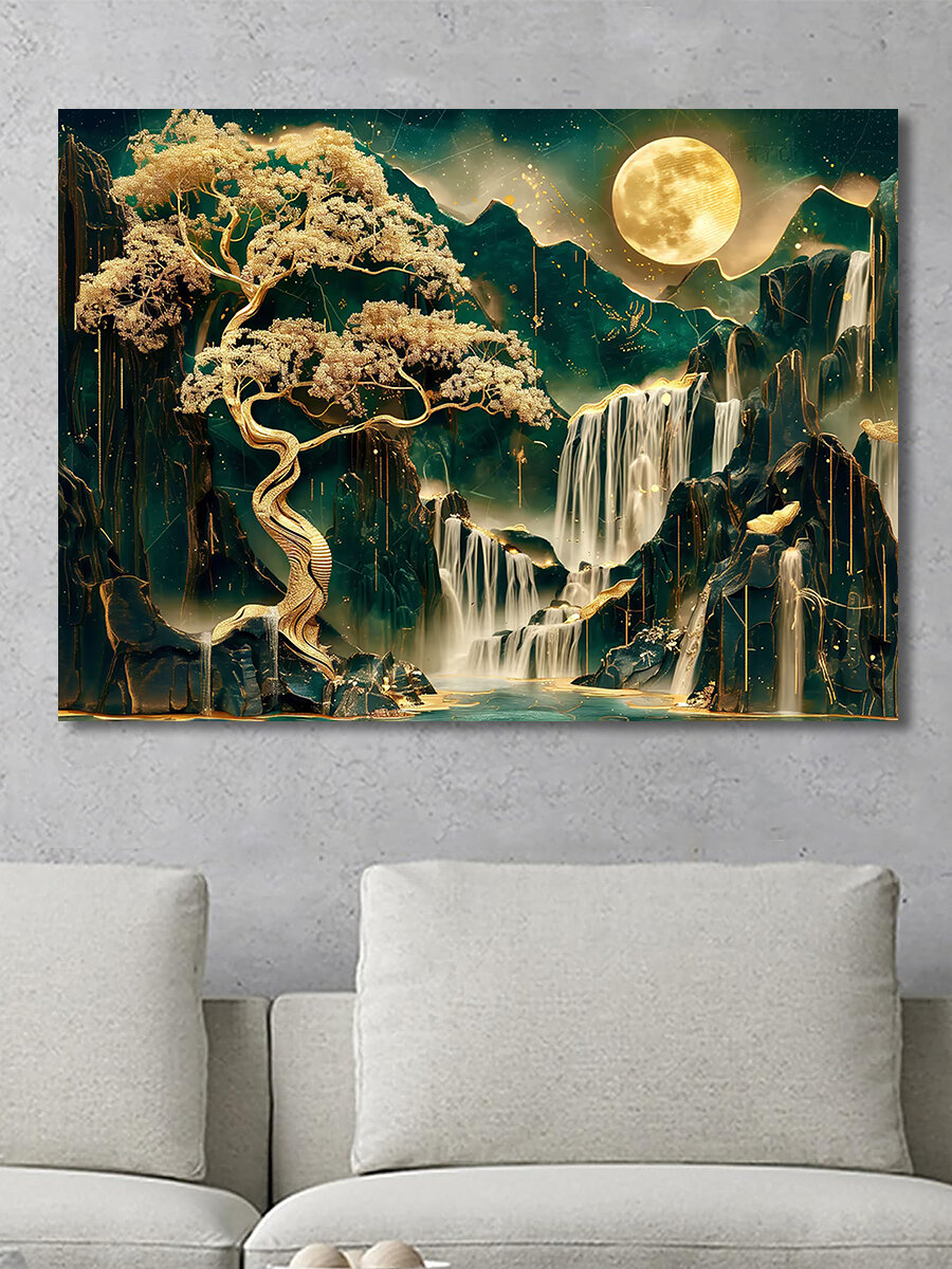 Картина интерьерная на стену - "Японский стиль, дерево", 50х70 см.