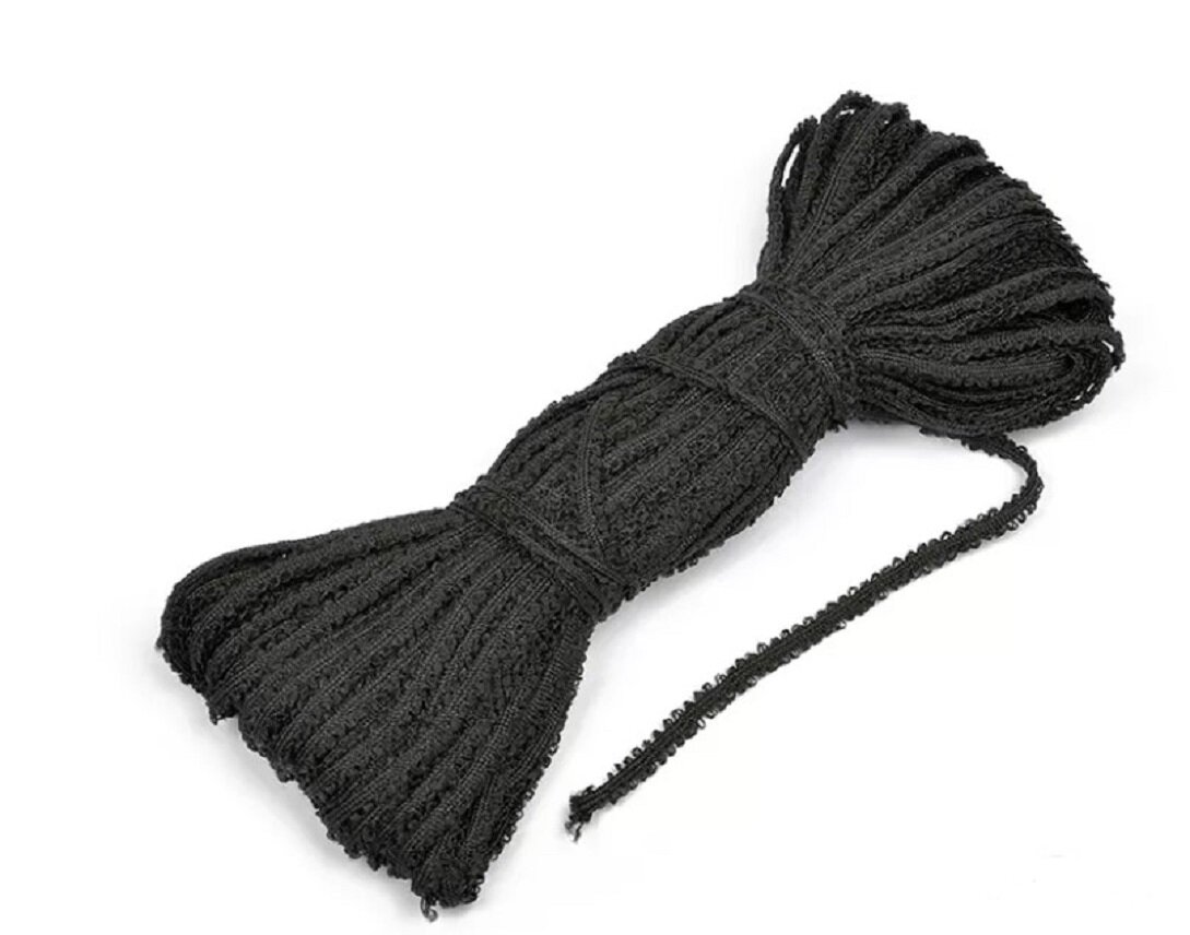 Шнур отделочный сороконожка 6мм 30м черный С873