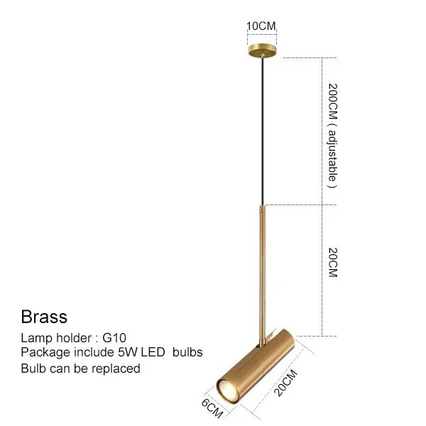 IANLOV Черная подвесная люстра 7Вт 220В, Естественное освещение, brass 1 light