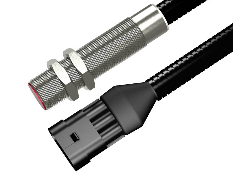 Датчик бесконтактный индуктивный И09-NO-PNP-P3A.3-ПГ-HT-Y10(Л63, Lкорп=75мм, Lкаб=0,8м, с гофро-трубой),33538